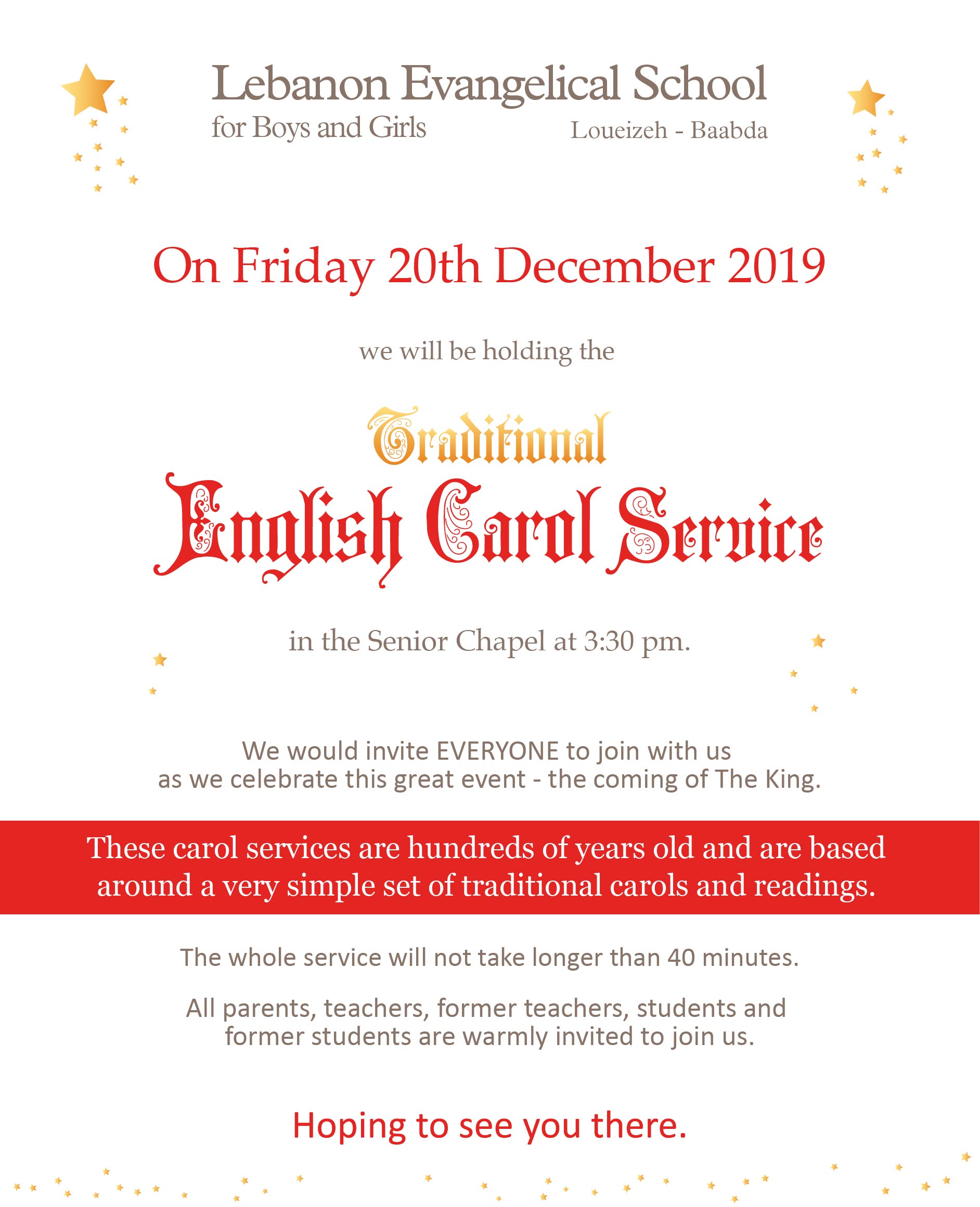 Traditional English Carol Service